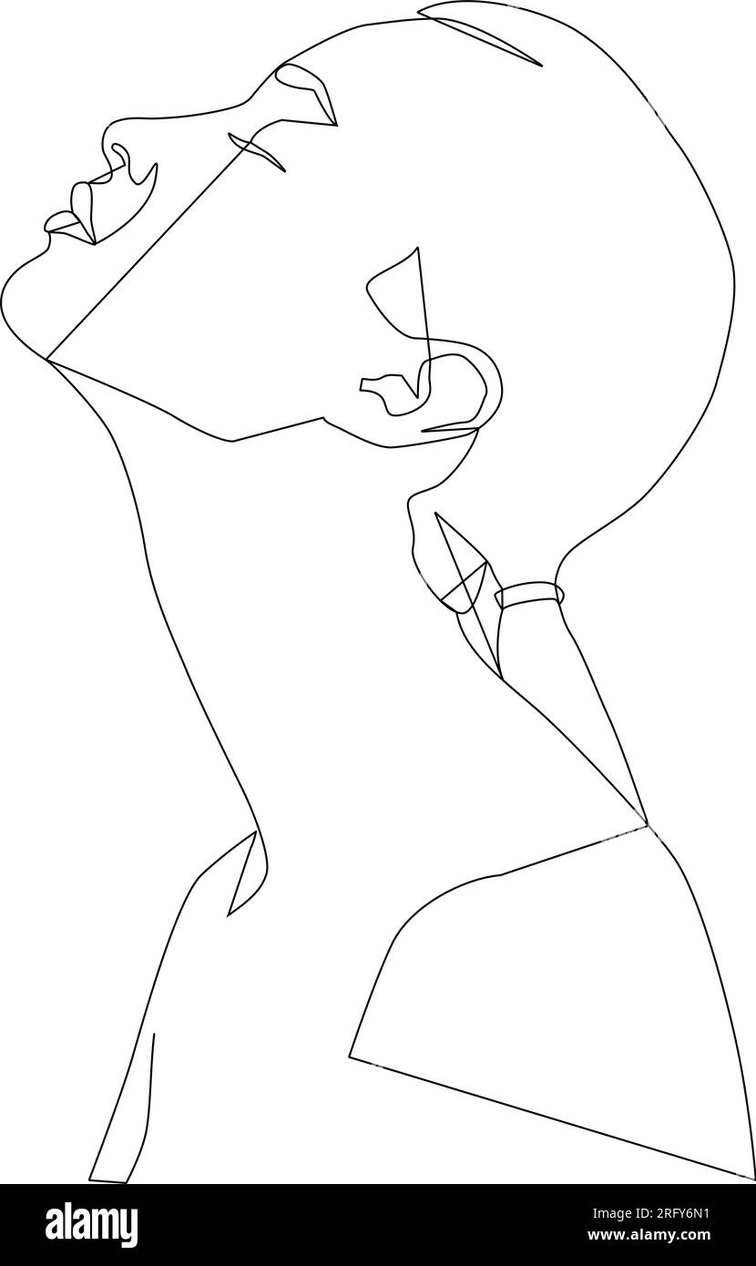 Portrait along the lines. Drawing in the style of one line Stock Vector ...