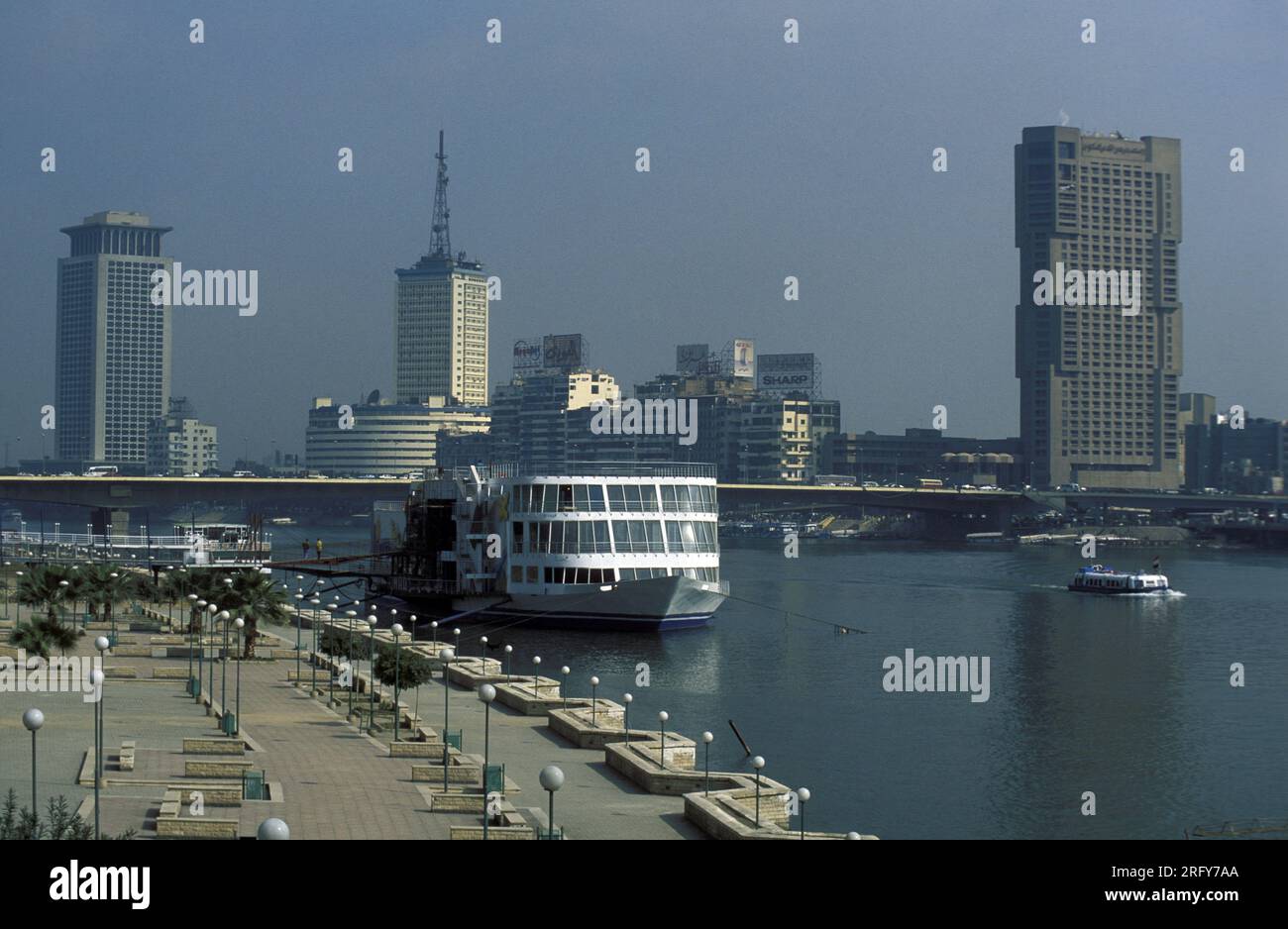 a View of the city Cairo on the nile river, the Capital of Egypt in ...