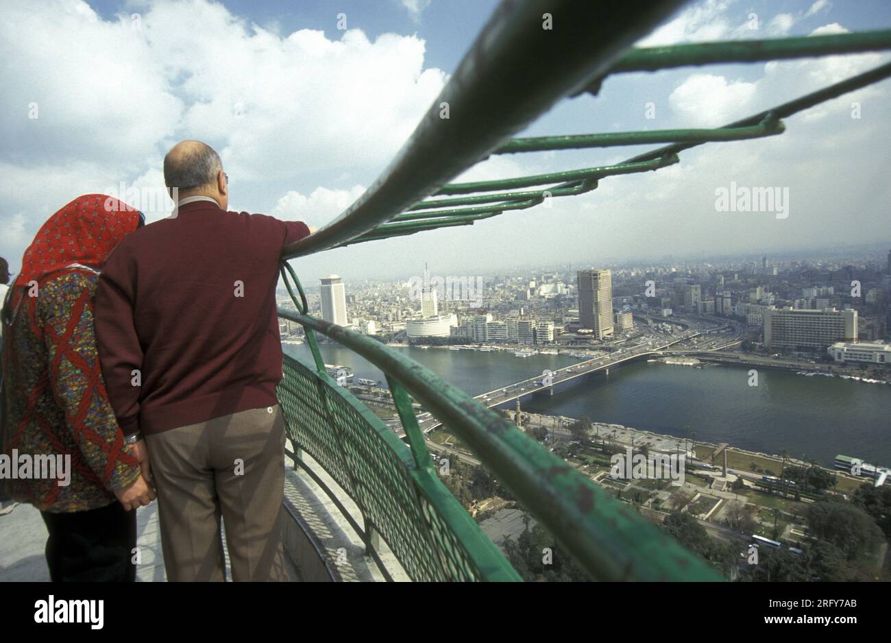 a View of the city Cairo on the nile river, the Capital of Egypt in ...