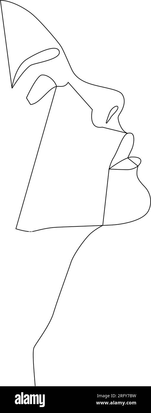 Portrait along the lines. Drawing in the style of one line Stock Vector ...