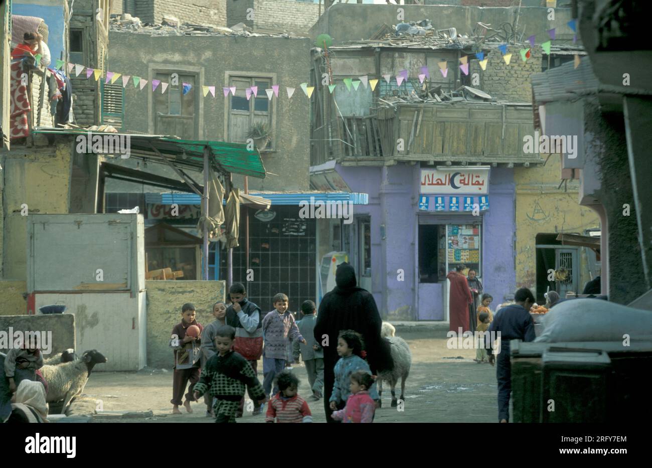 people in alley in the City of Alexandria on the Mediterranean Sea in ...