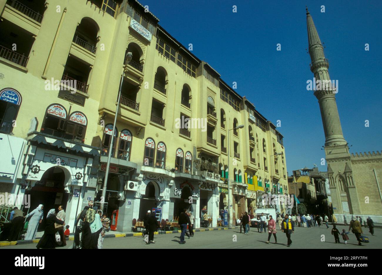 people in alley in the City of Alexandria on the Mediterranean Sea in ...