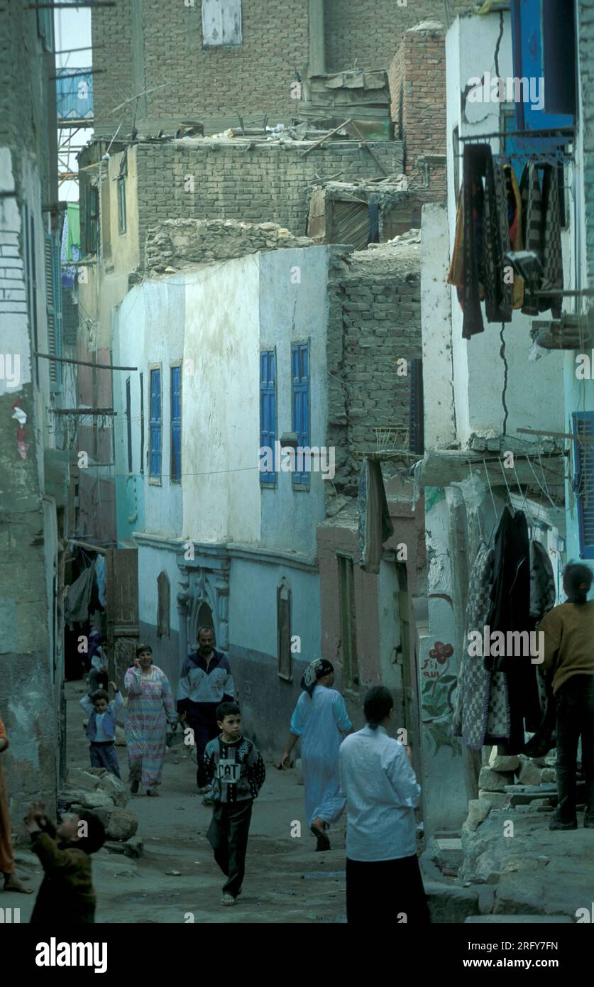 people in alley in the City of Alexandria on the Mediterranean Sea in ...