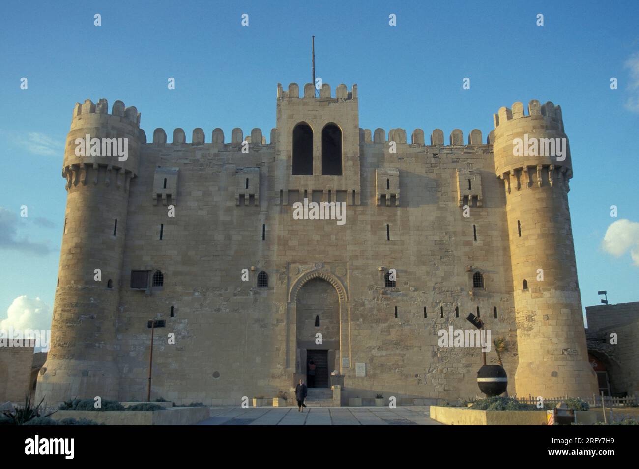 The architecture of Citadel and Fort Qaitbey at the Al Corniche Road in ...