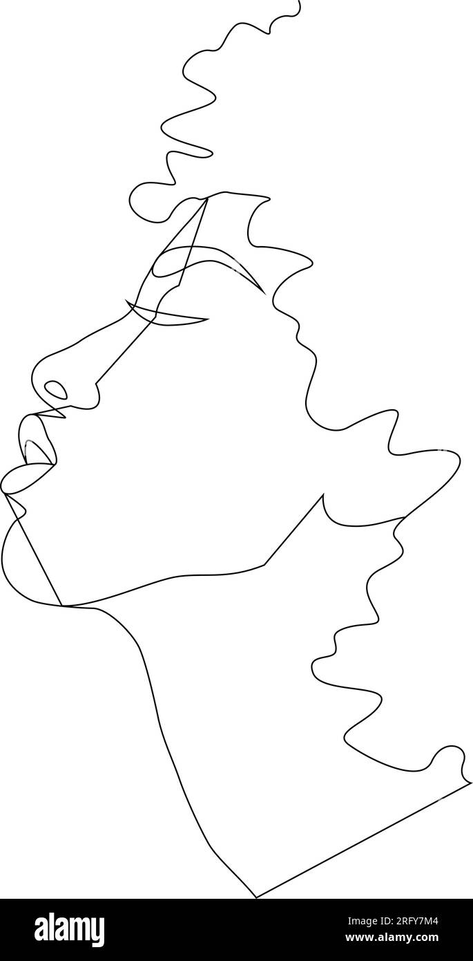 Portrait along the lines. Abstract female portrait Stock Vector Image ...
