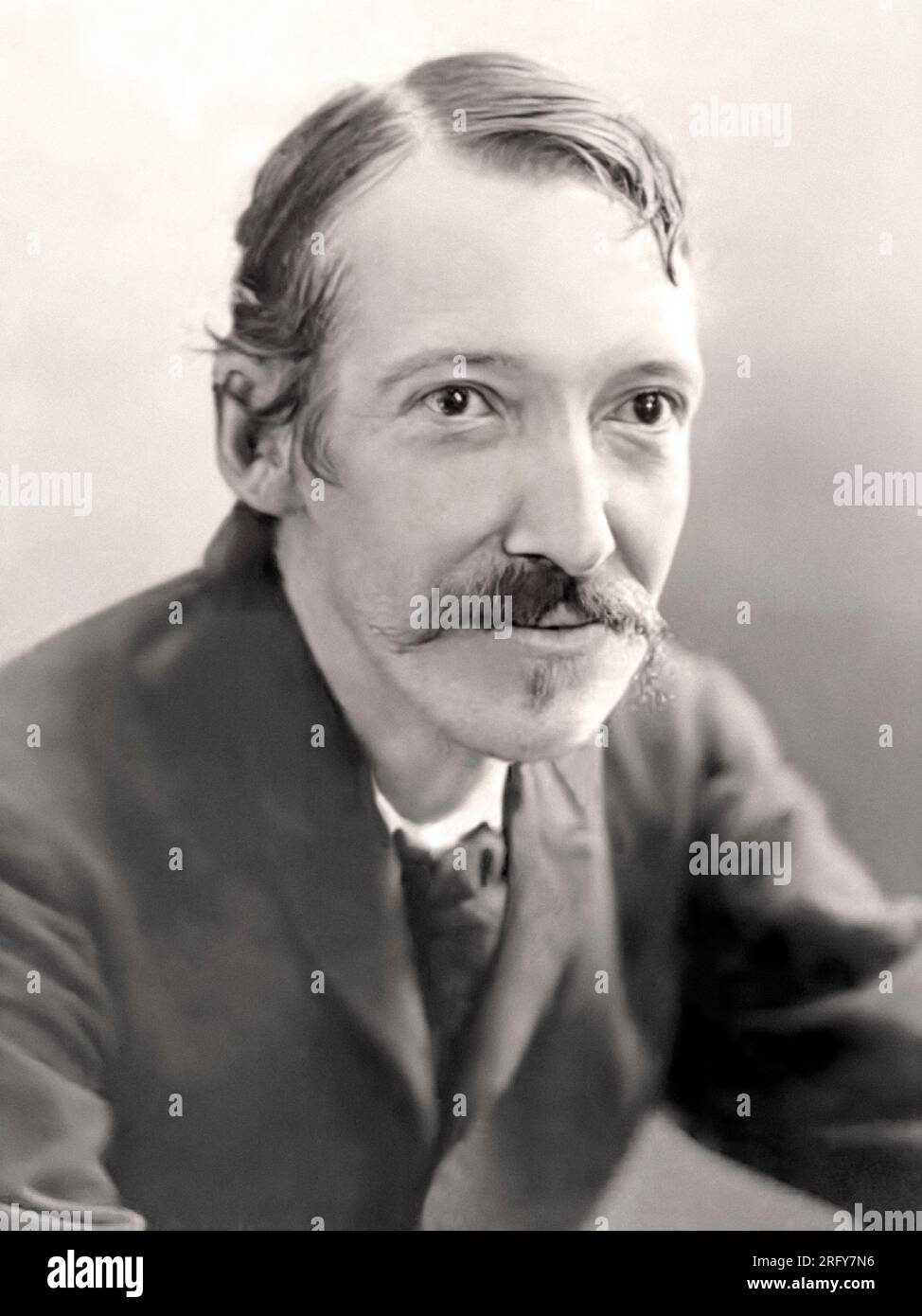 Portrait of Robert Louis Stevenson By Henry Walter Barnett Stock Photo ...