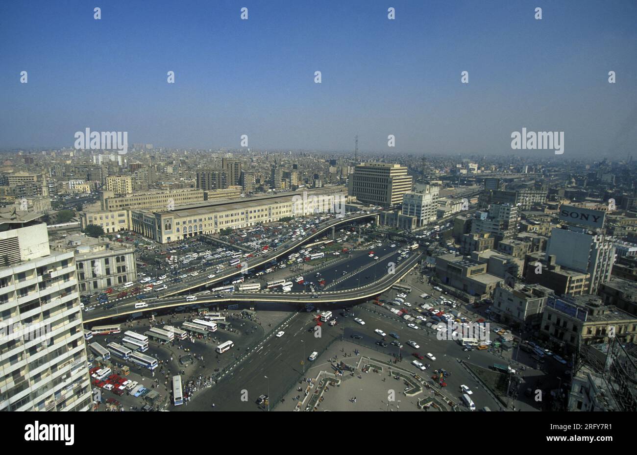 the Ramses Statue at the Ramses Square at the Train Station in the City ...