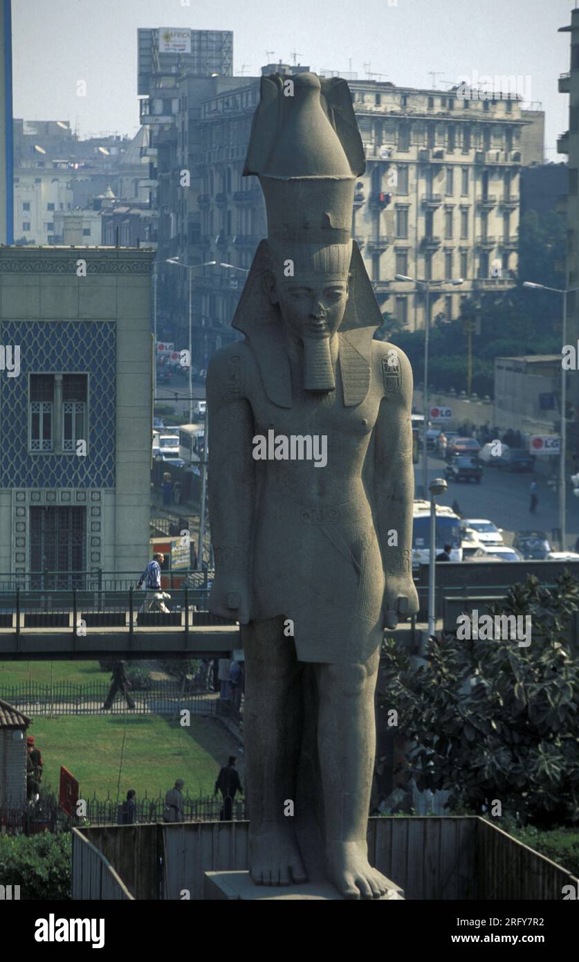 the Ramses Statue at the Ramses Square at the Train Station in the City ...