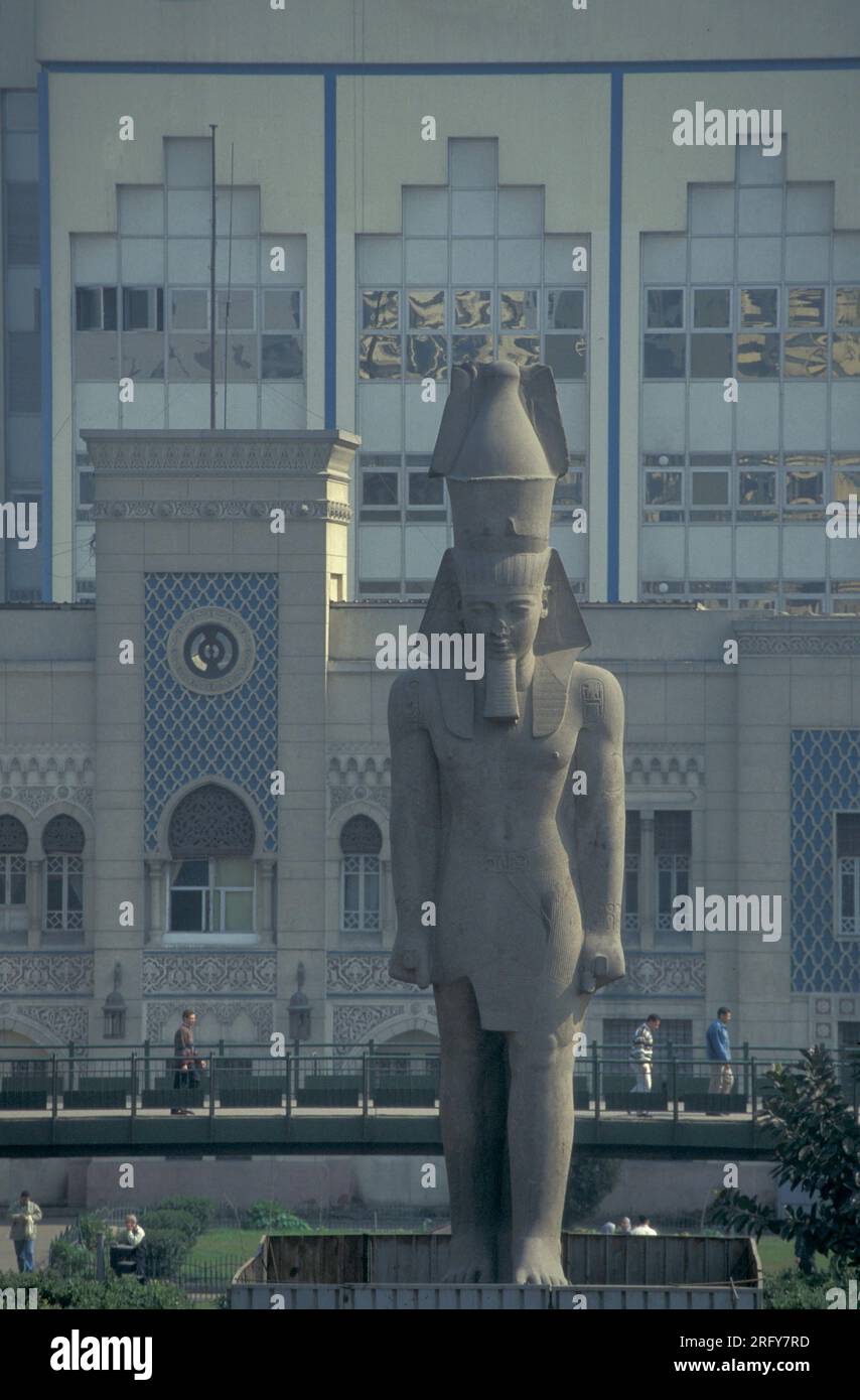 the Ramses Statue at the Ramses Square at the Train Station in the City ...