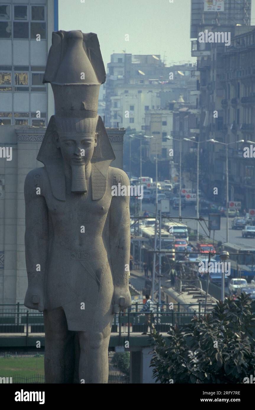 the Ramses Statue at the Ramses Square at the Train Station in the City ...