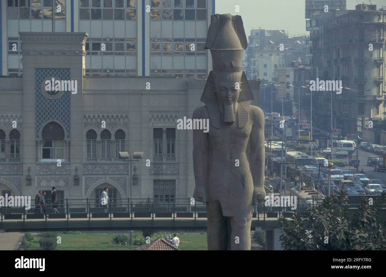 the Ramses Statue at the Ramses Square at the Train Station in the City ...