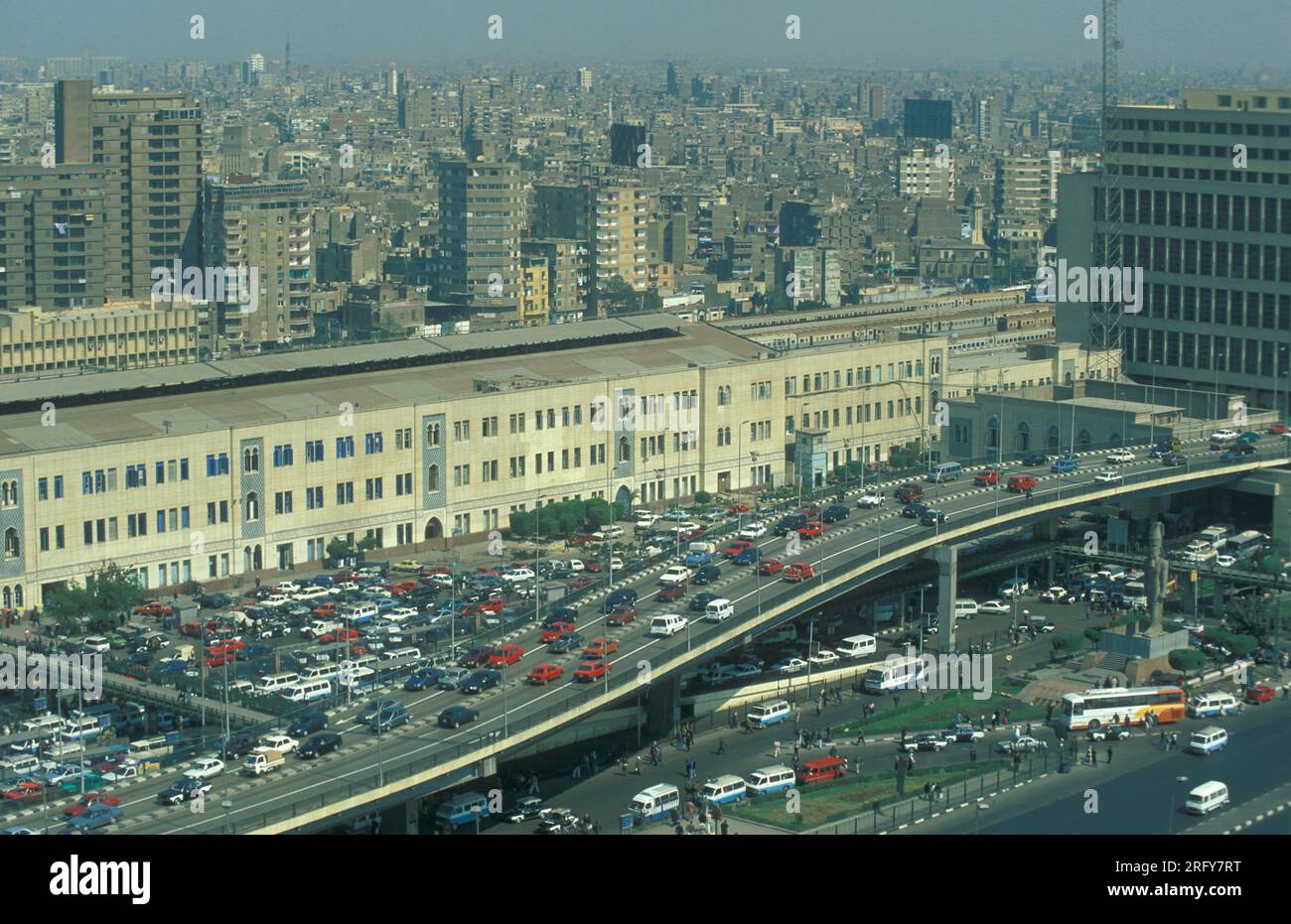 the Ramses Statue at the Ramses Square at the Train Station in the City ...