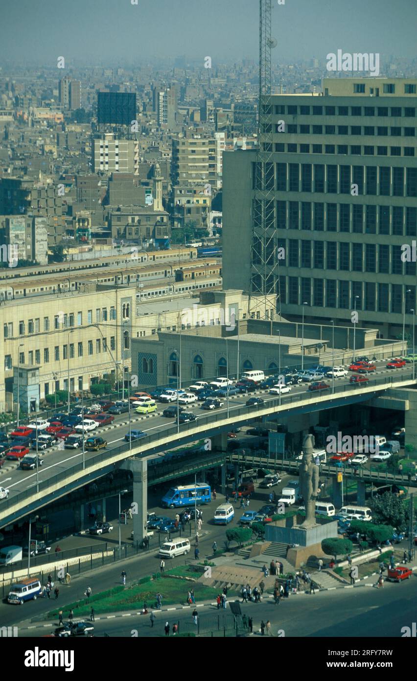 the Ramses Statue at the Ramses Square at the Train Station in the City ...