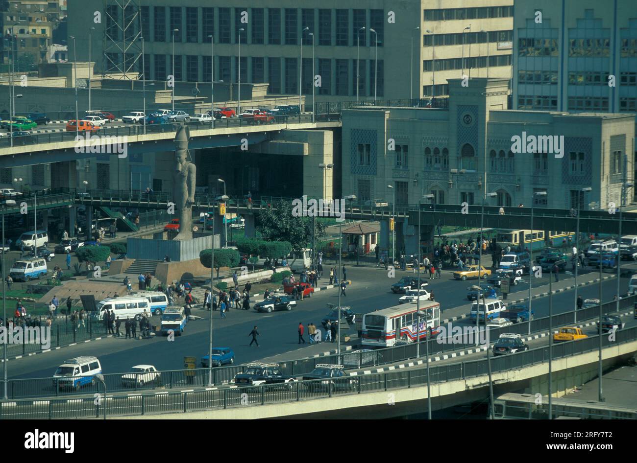 the Ramses Statue at the Ramses Square at the Train Station in the City ...
