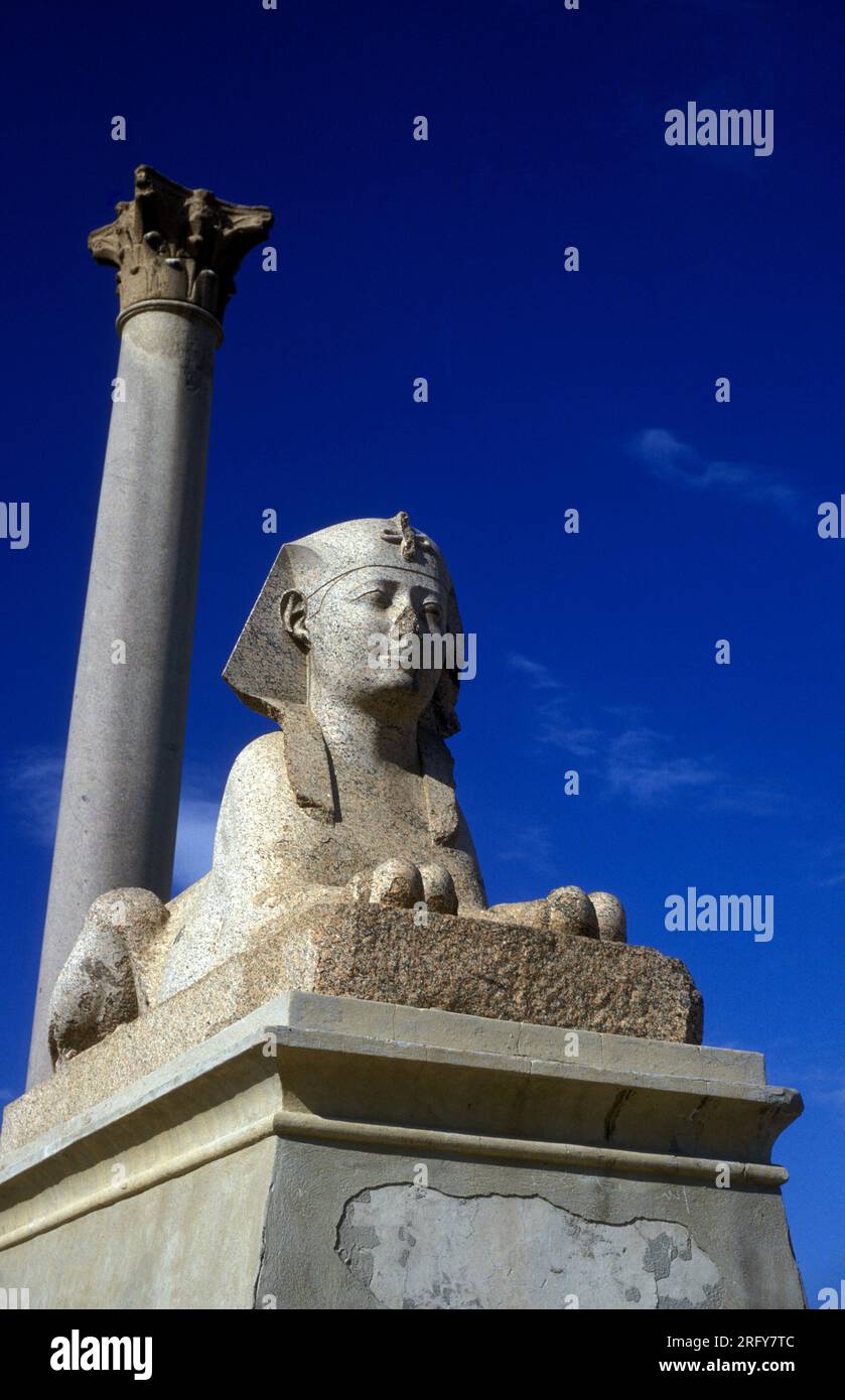 a Sphinx at the Pompei Pillar Column Park in the City Centre of ...