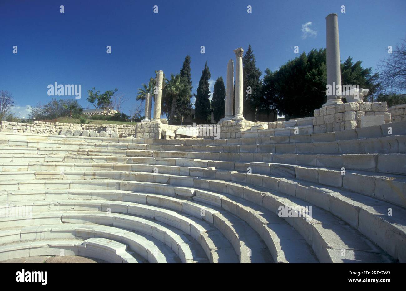 the archaeological site at the Roman Amphitheater Kom El Bekka in the ...