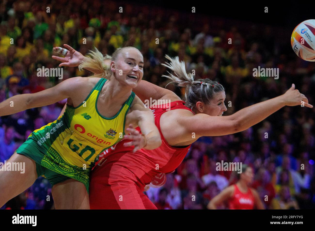 Australia's Jo Weston and England's Eleanor Cardwell during the 2023 ...