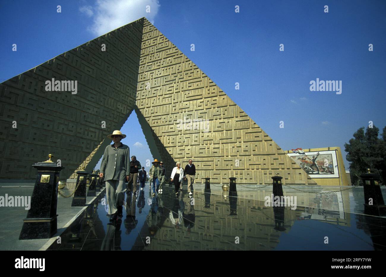 the Sadat Monument in the city centre of Cairo the capital of Egypt in ...