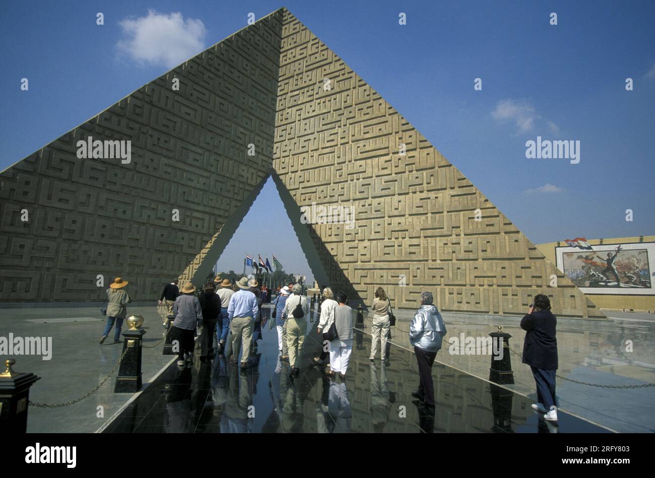 the Sadat Monument in the city centre of Cairo the capital of Egypt in ...