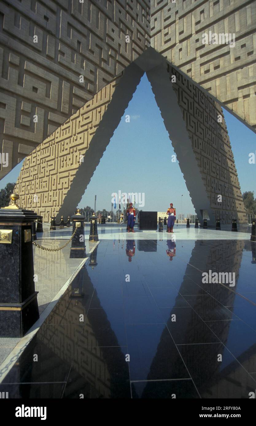 the Sadat Monument in the city centre of Cairo the capital of Egypt in ...