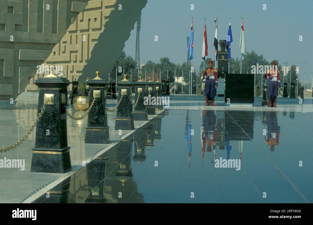 the Sadat Monument in the city centre of Cairo the capital of Egypt in ...