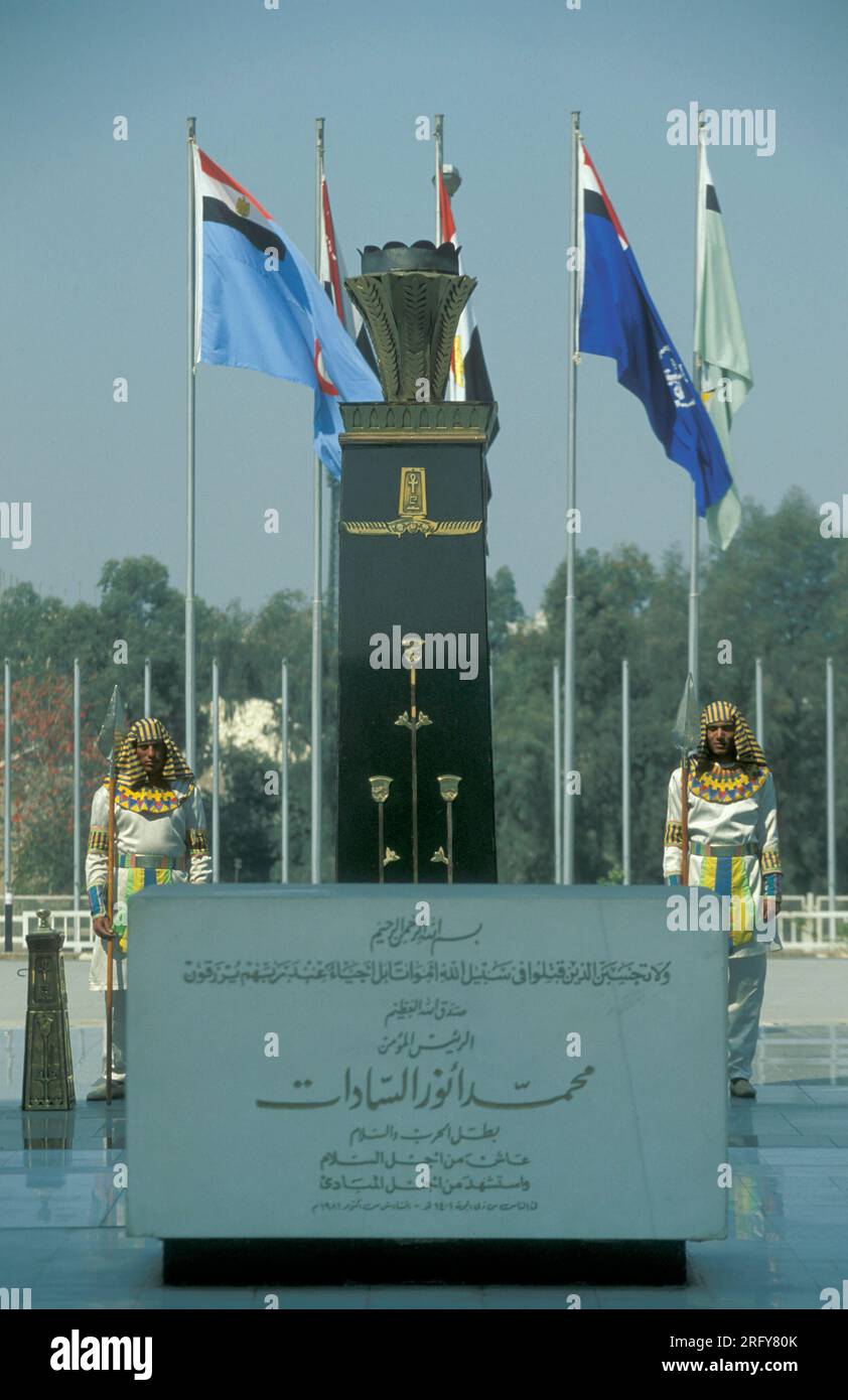 the Sadat Monument in the city centre of Cairo the capital of Egypt in ...