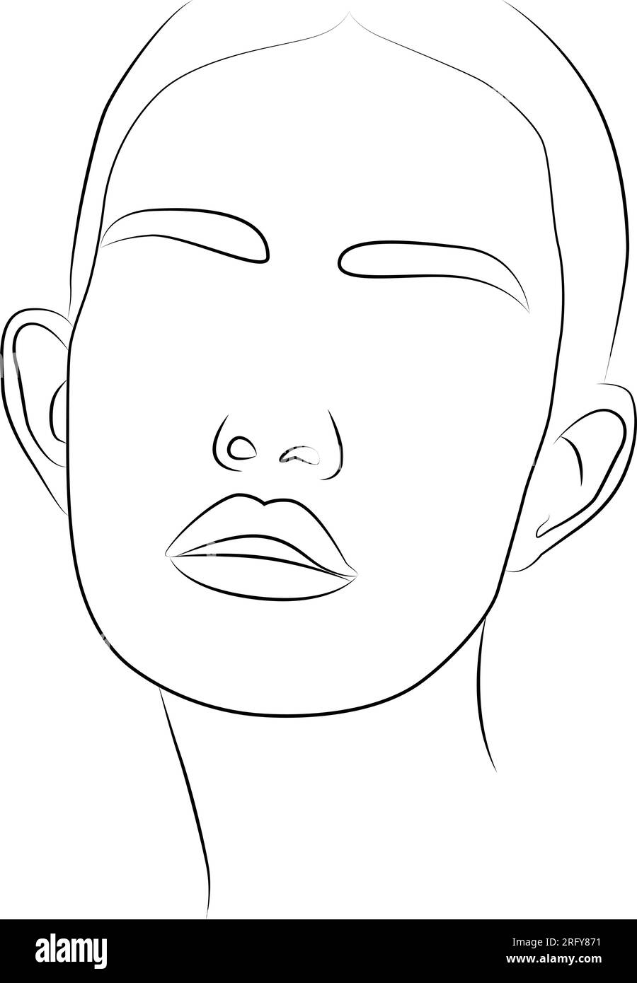 Portrait by line. Drawing of a woman Stock Vector Image & Art - Alamy