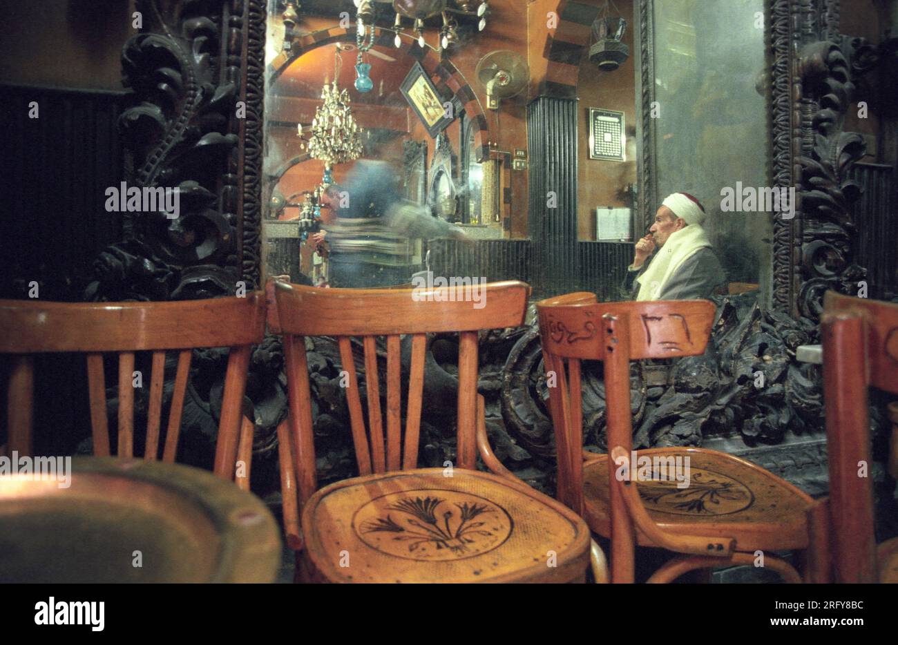 a traditional Coffee shop at the main Bazaar or Market in the city of ...