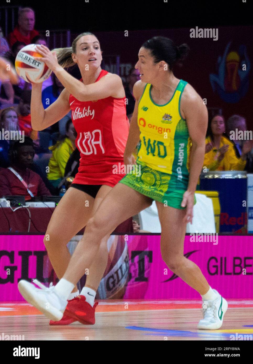 England's Nat Metcalf and Australia's Ash Brazill during the 2023 ...