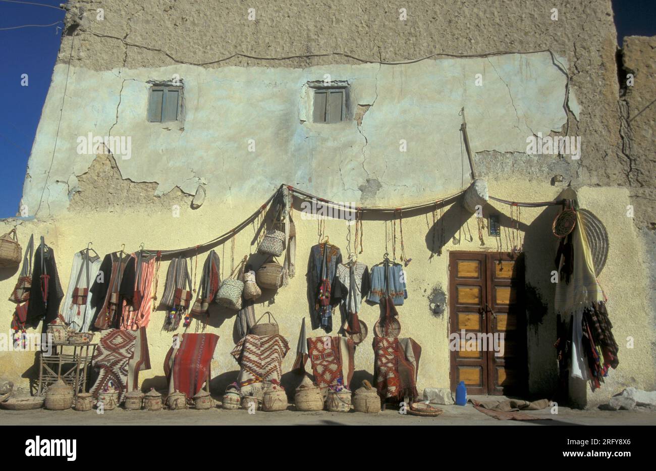 a marketstreet at the market in the old Village of Siwa in the Libyan ...