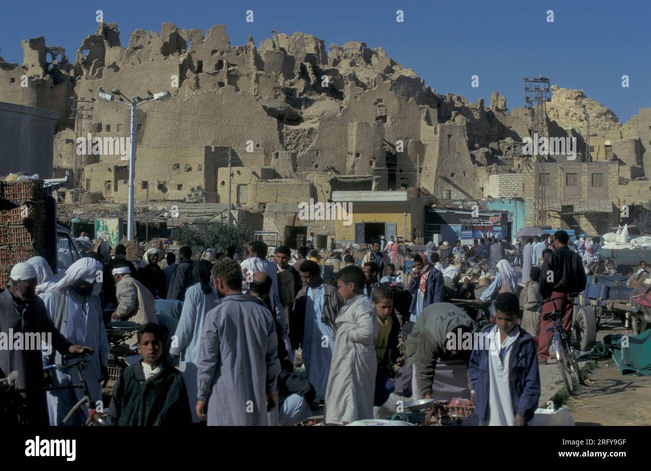 People at the Food Market in the old Village of Siwa in the Libyan or ...