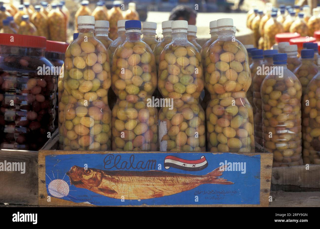 Olives at the Food Market in the old Village of Siwa in the Libyan or ...