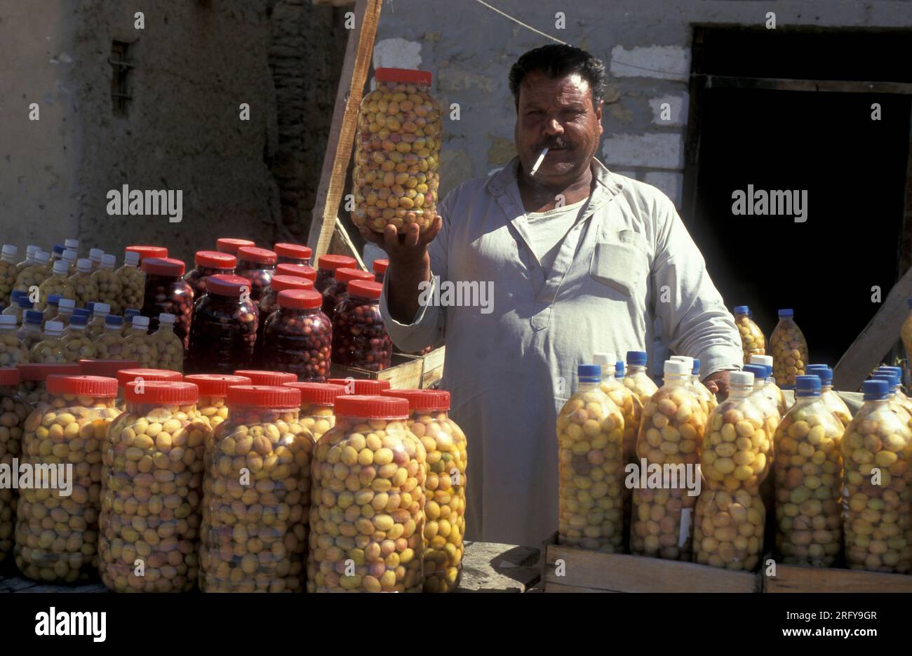 Olives at the Food Market in the old Village of Siwa in the Libyan or ...