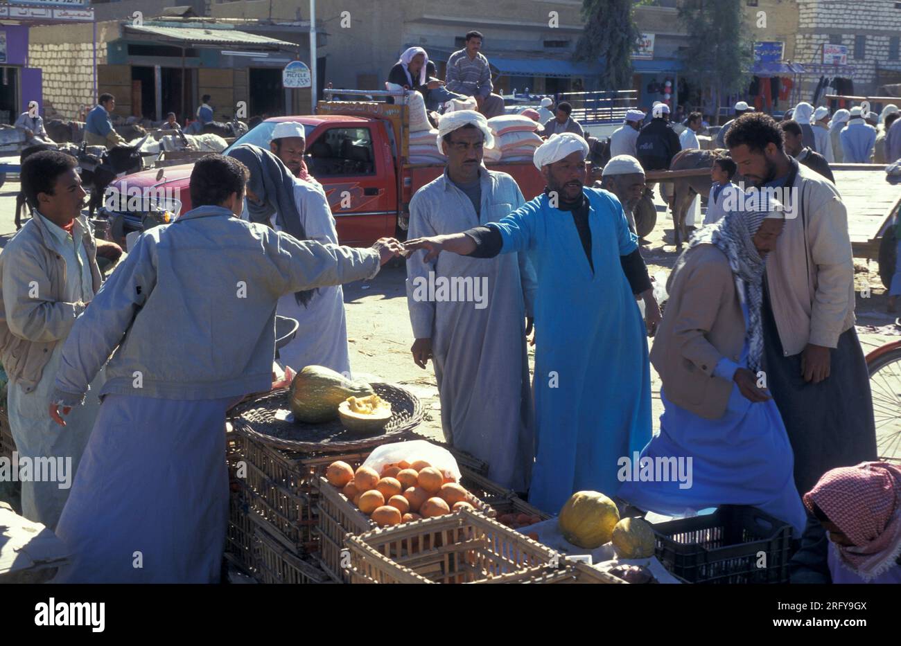 People at the Food Market in the old Village of Siwa in the Libyan or ...