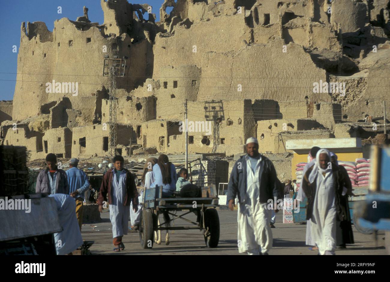 People at the Food Market in the old Village of Siwa in the Libyan or ...