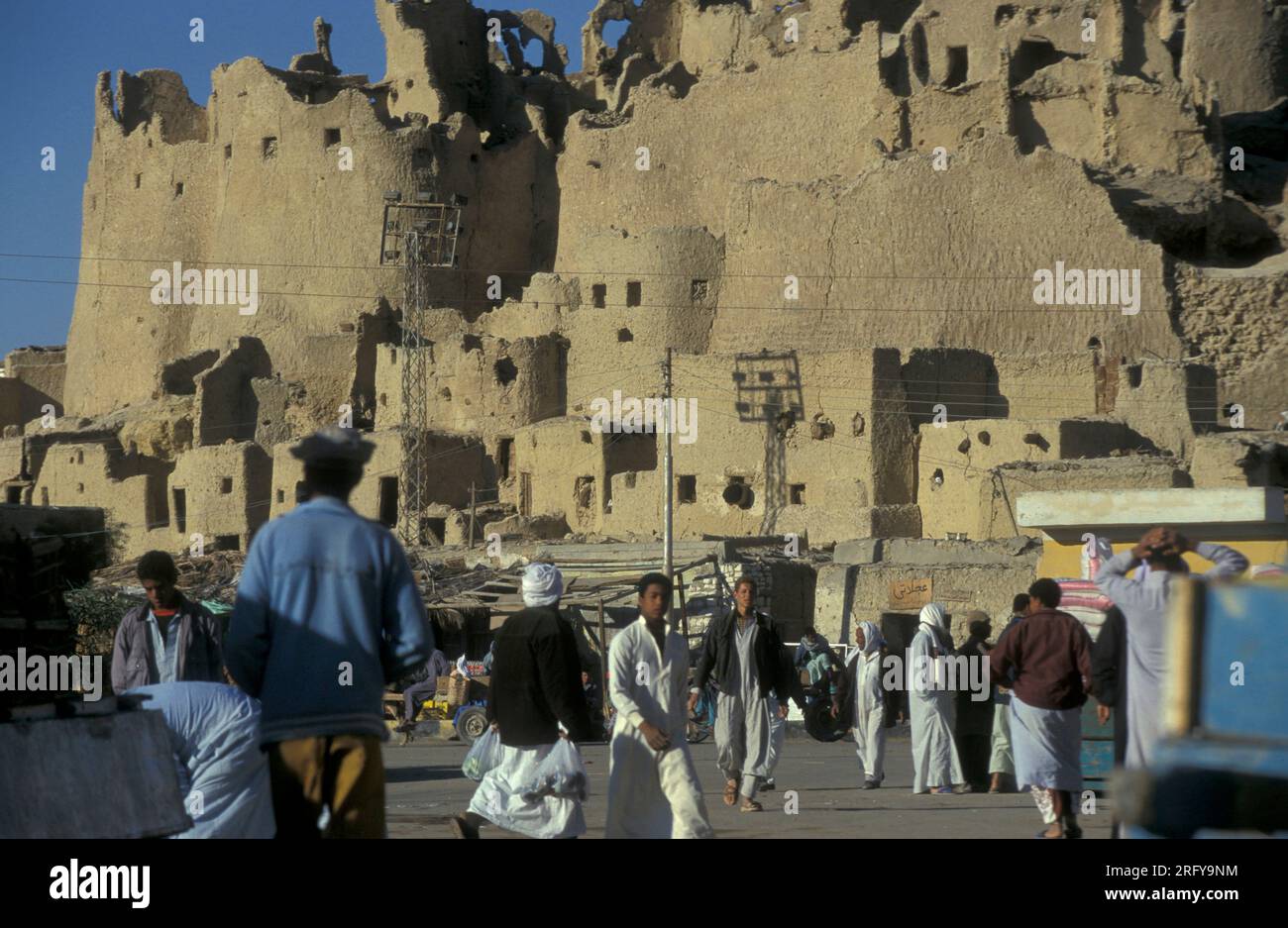 People at the Food Market in the old Village of Siwa in the Libyan or ...