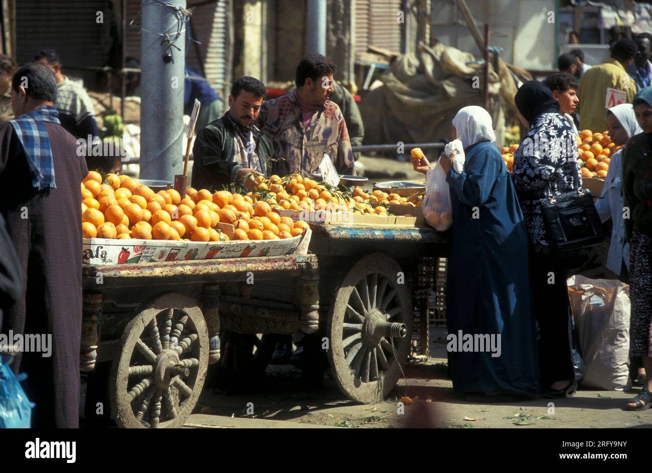 People at the Food Market in the old Village of Siwa in the Libyan or ...