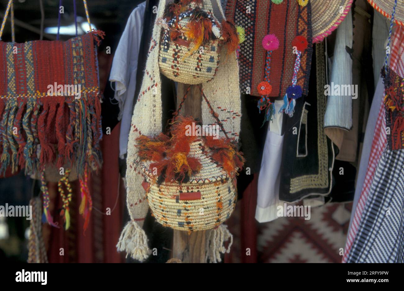 Hand made goods at a marketstreet at the market in the old Village of ...