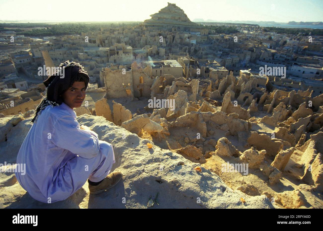 the old Village of Siwa in the Libyan or estern Desert of Egypt in ...