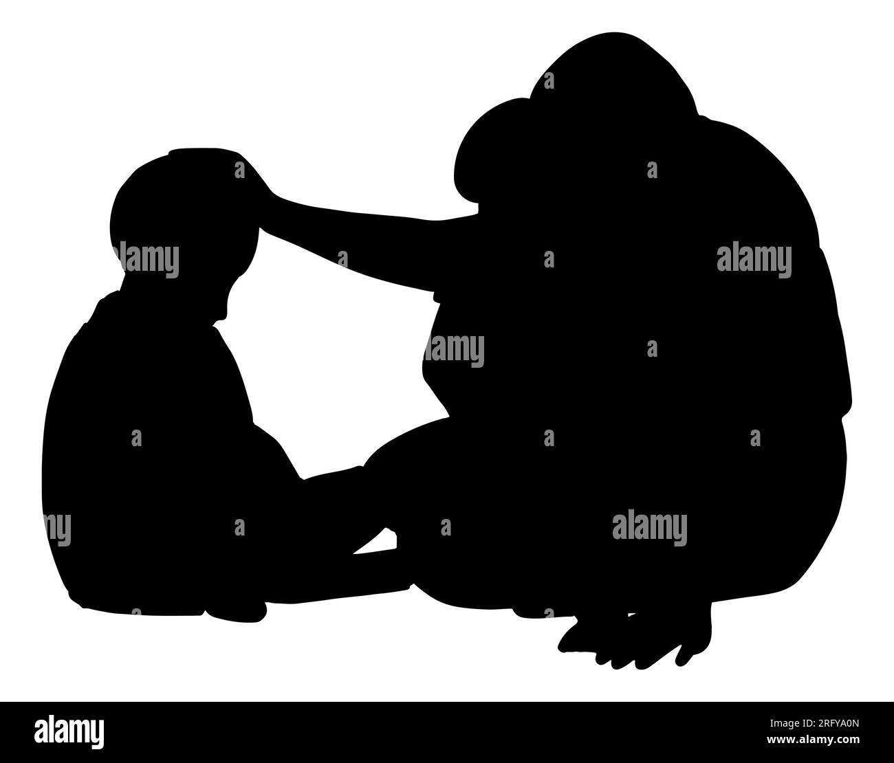 Comfort mother daughter unhappy Stock Vector Images - Alamy