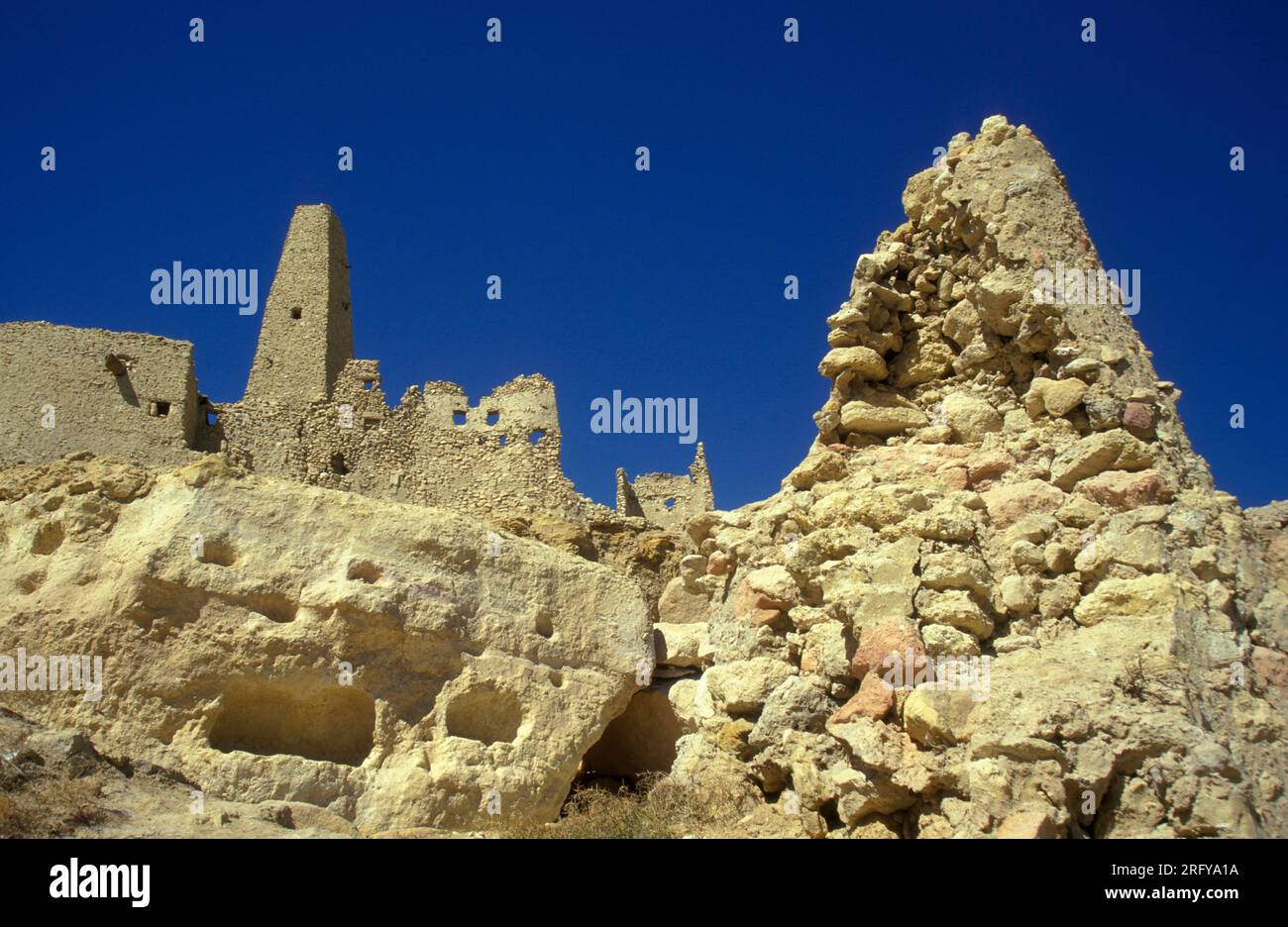 the old Village of Siwa in the Libyan or estern Desert of Egypt in ...