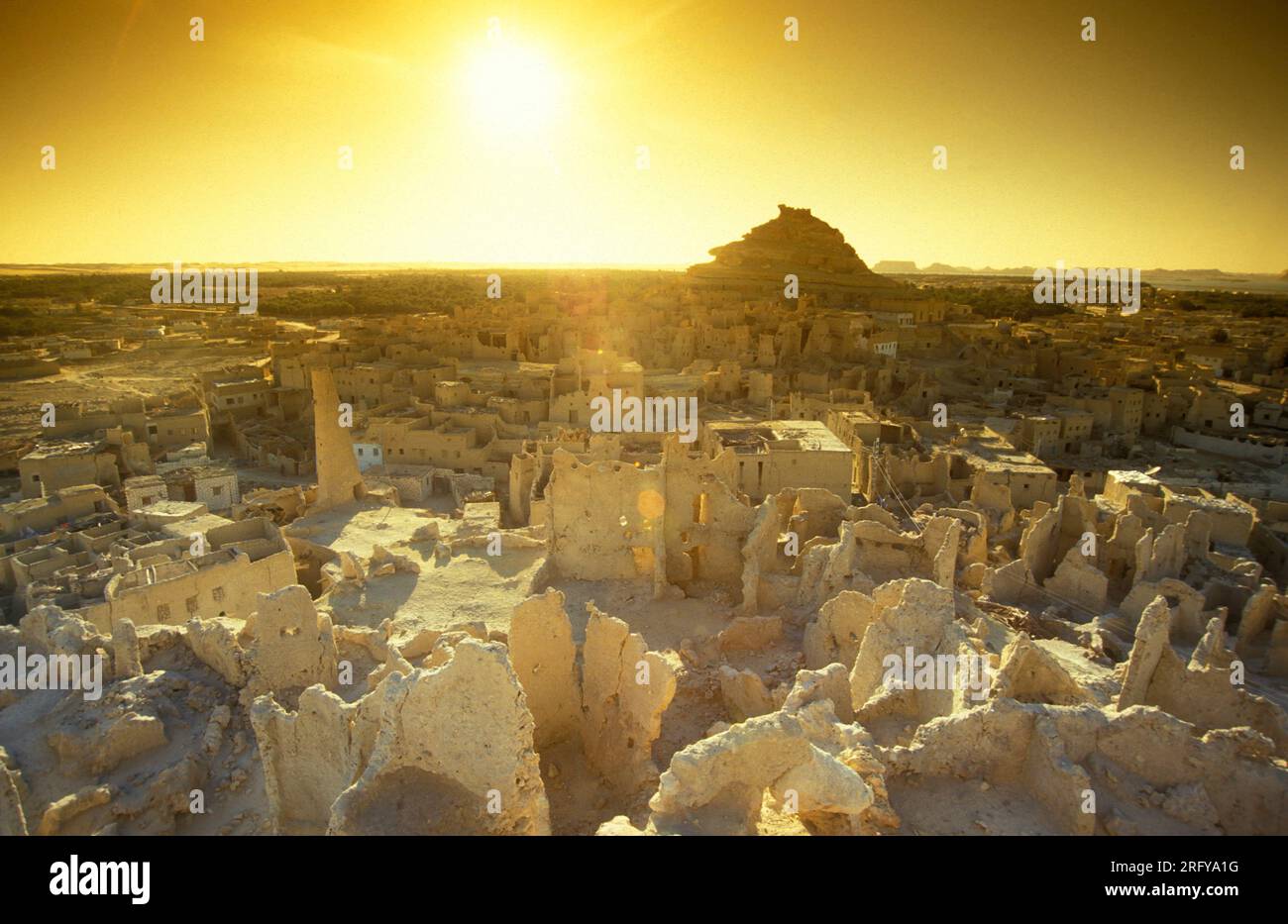 the old Village of Siwa in the Libyan or estern Desert of Egypt in ...