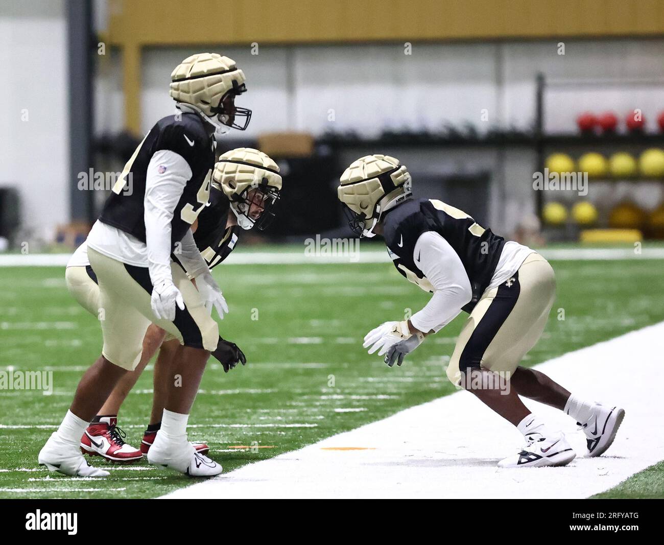 Metairie, USA. 06th Aug, 2023. Defensive ends Cam Jordan (94) (right ...