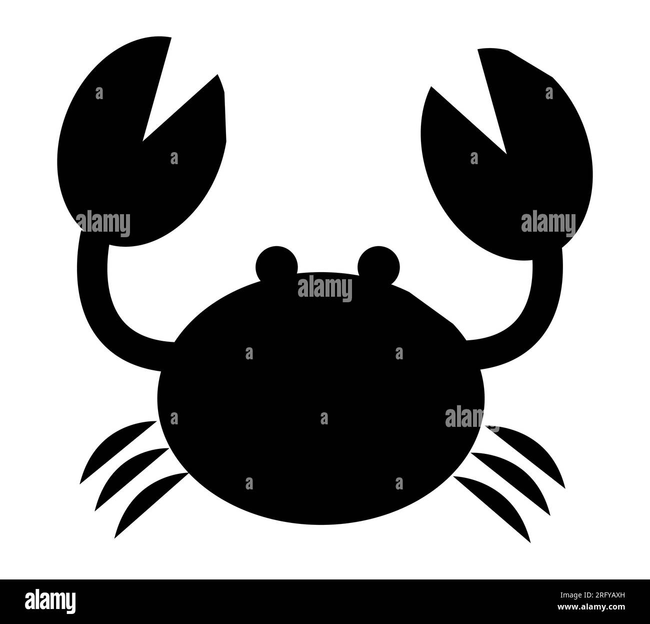 Black Silhouette Of A Crab Logo Crab Vector Illustration Isolated On