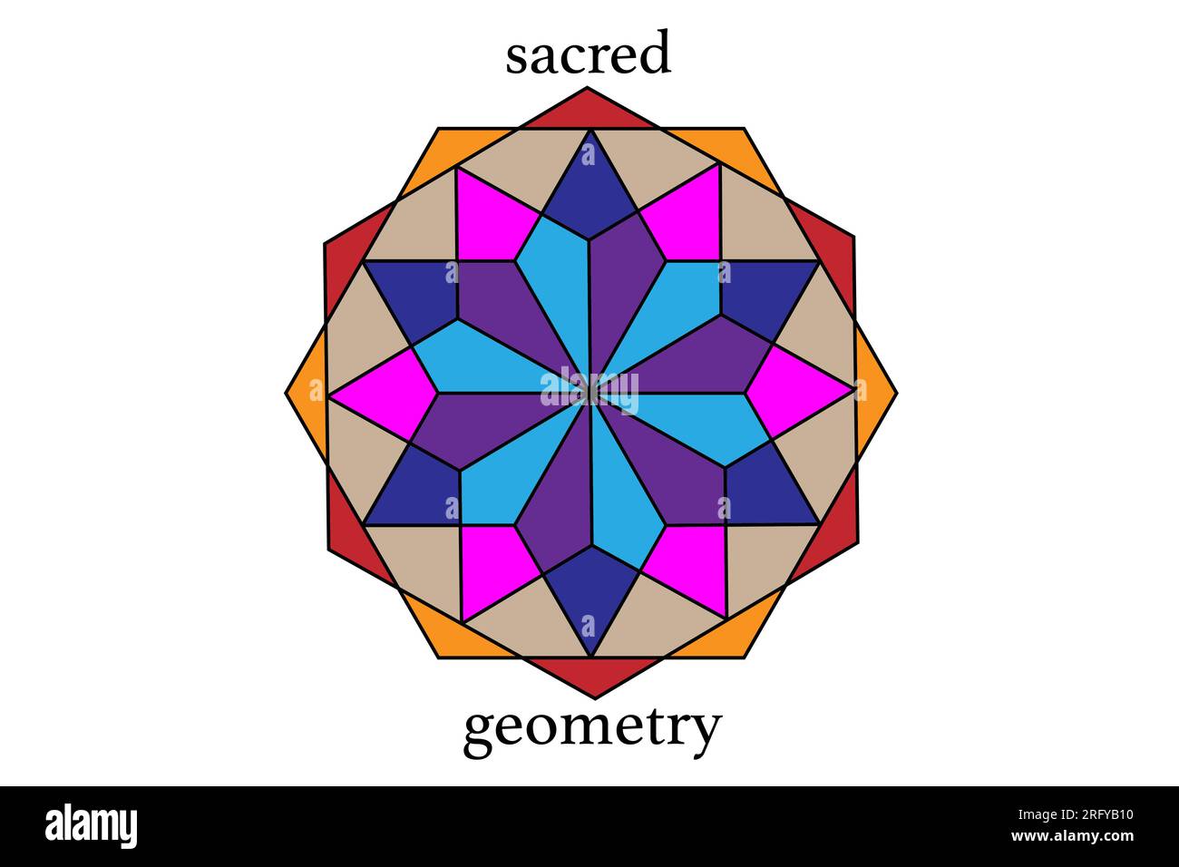 colorful mandala of sacred ancient geometry. Vector symbols and ...