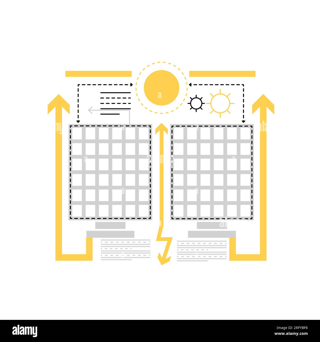 Solar panels field Stock Vector Images - Alamy