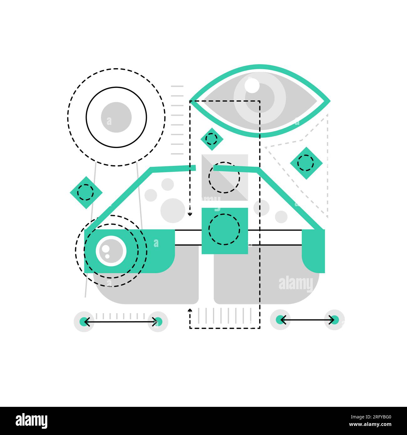 Smart glasses technology. Smart wearable electronics gadgets vector ...