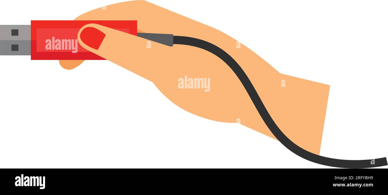 Hand holding plug Stock Vector Images - Alamy