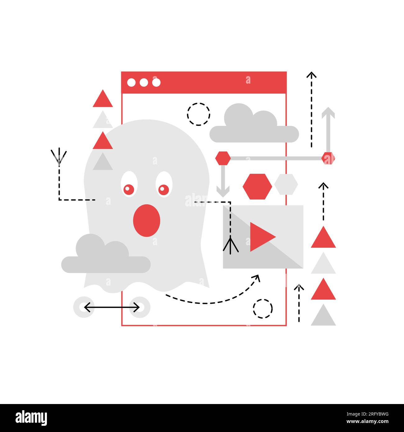 Ghost game player. Online gaming industry, computer video games vector ...