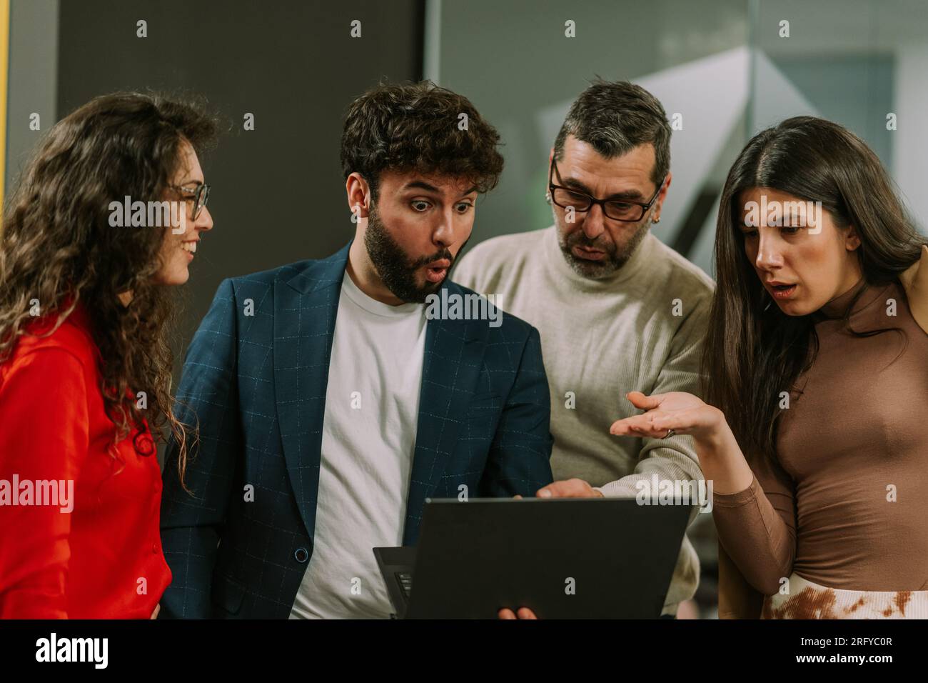 Young colleagues made a mistake at their project work. They are shocked ...